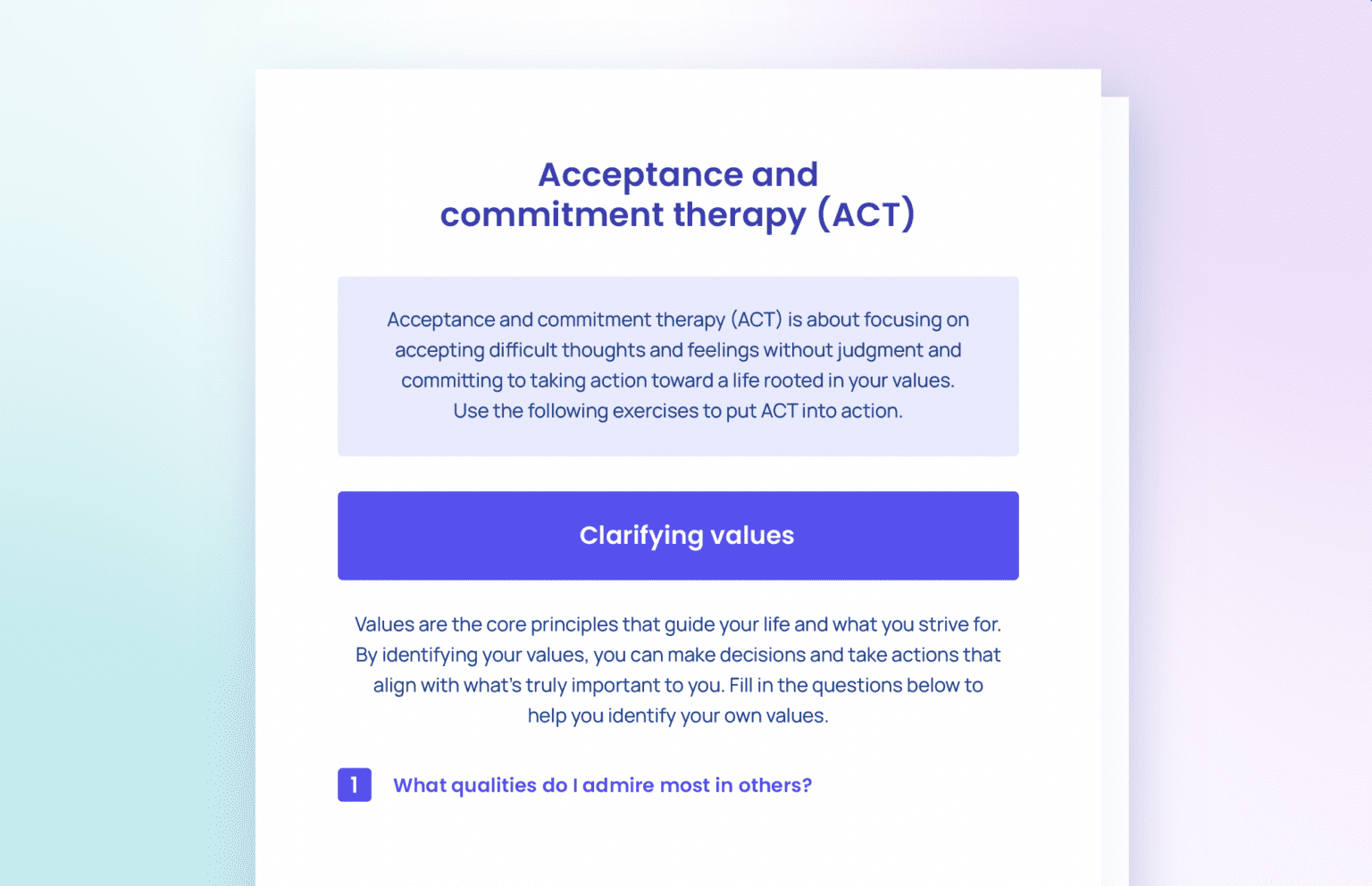 8 free therapy worksheets to support your mental health