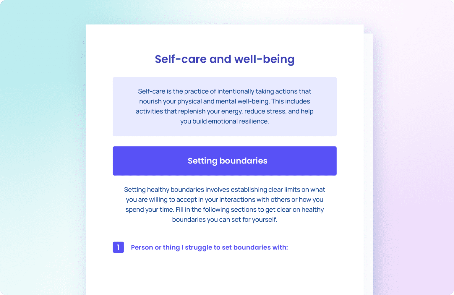 8 free therapy worksheets to support your mental health